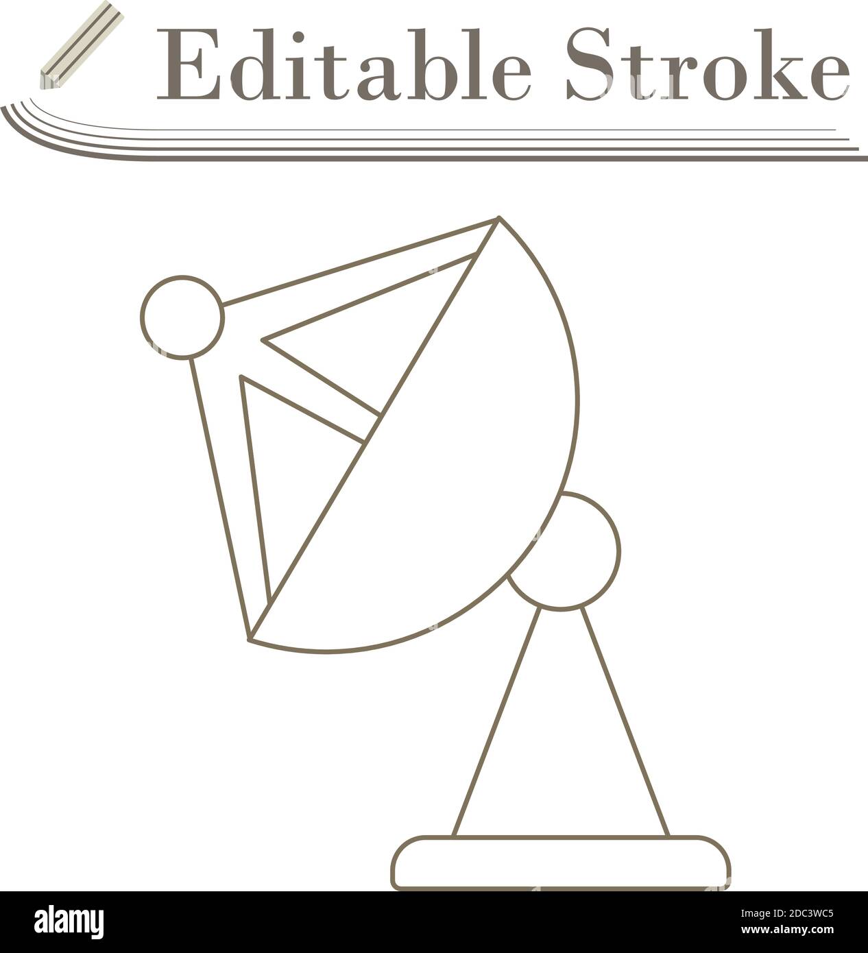 Satellite Antenna Icon. Editable Stroke Simple Design. Vector ...