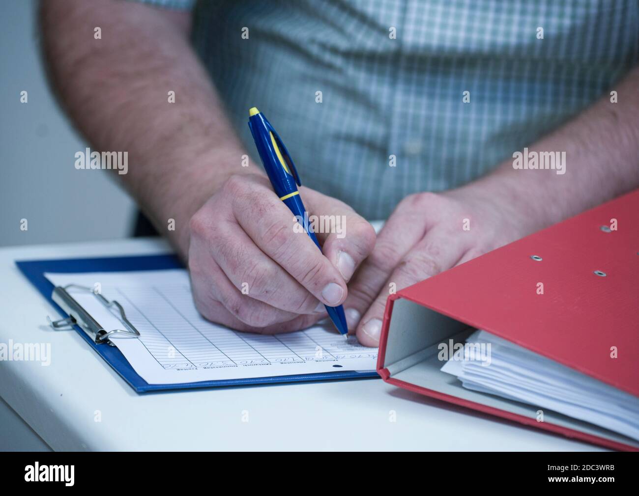 logging and taking notes in the administration and office work Stock ...