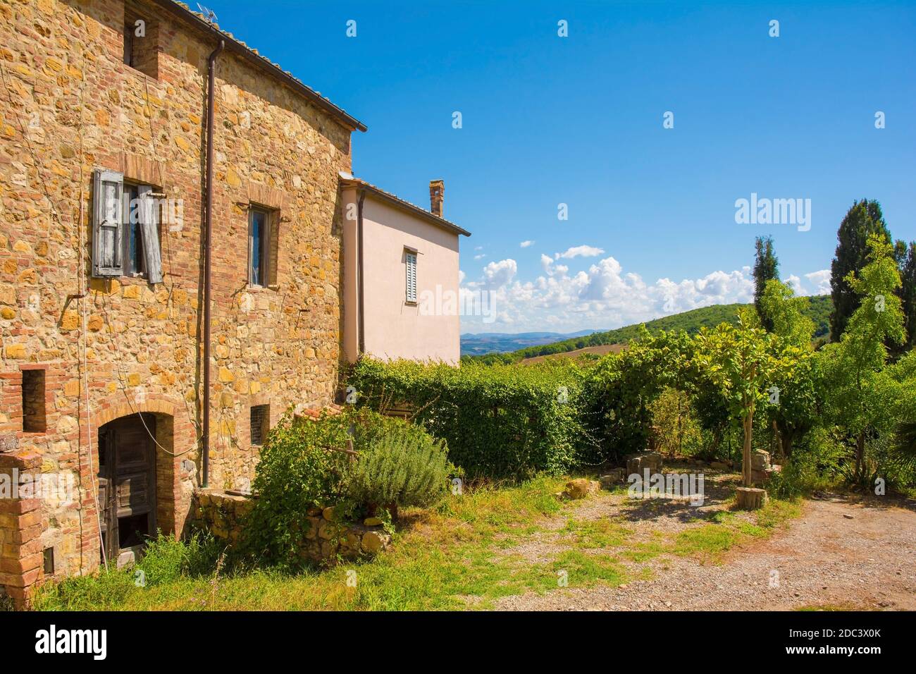 Buildings in the historic medieval village of Murlo, Siena Province ...