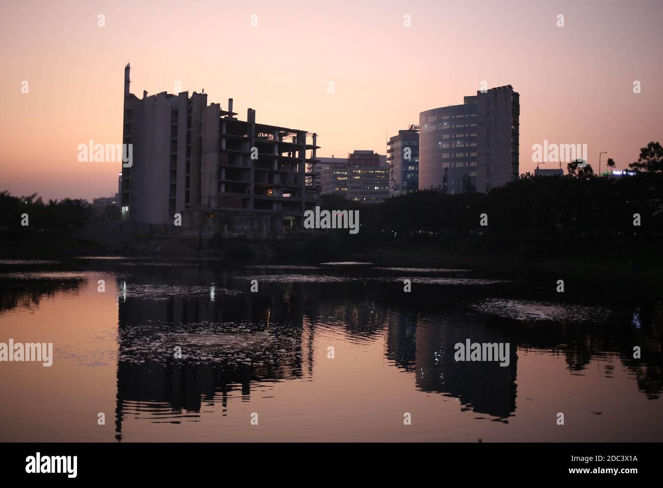 November 17, 2020: The BGMEA building is being demolished. Bubbles are ...