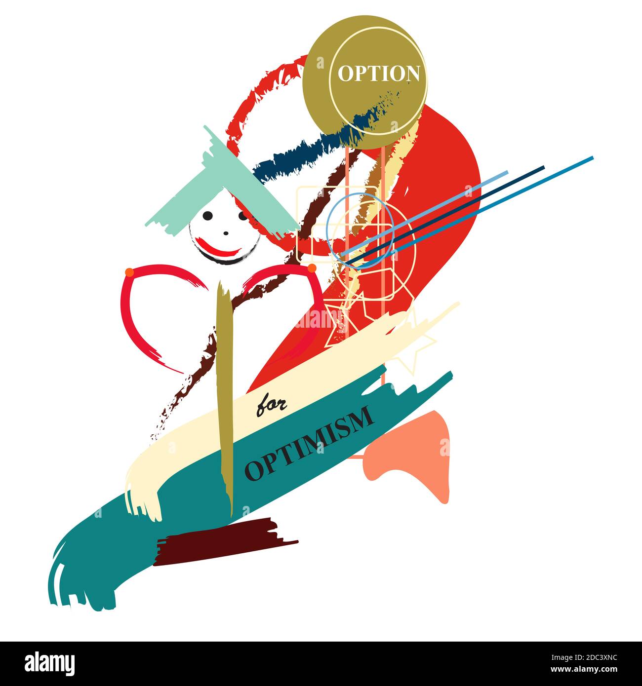 illustration of a child and childhood for the idea of optimism and hope ...