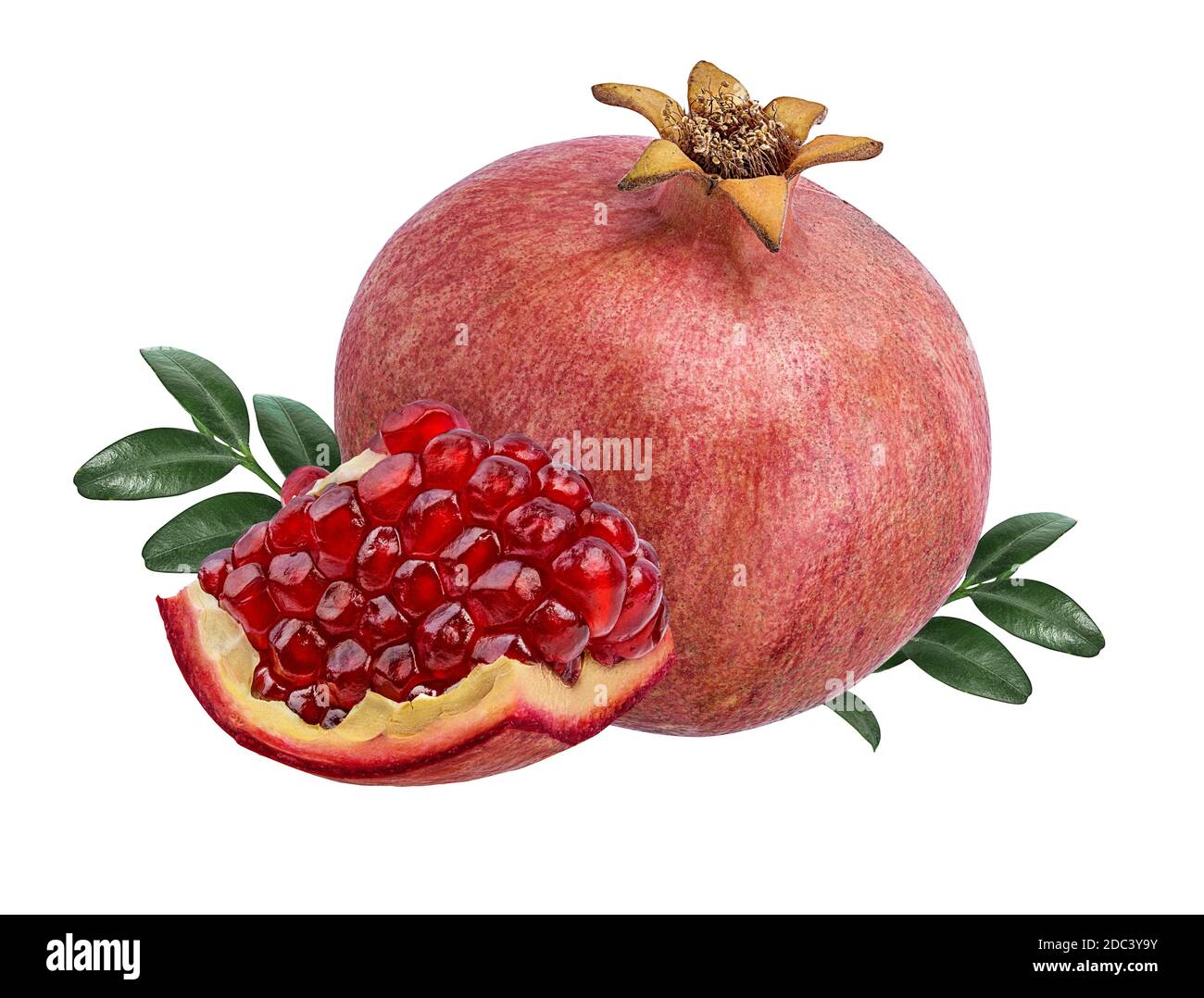 pomegranate isolated on white background Stock Photo - Alamy