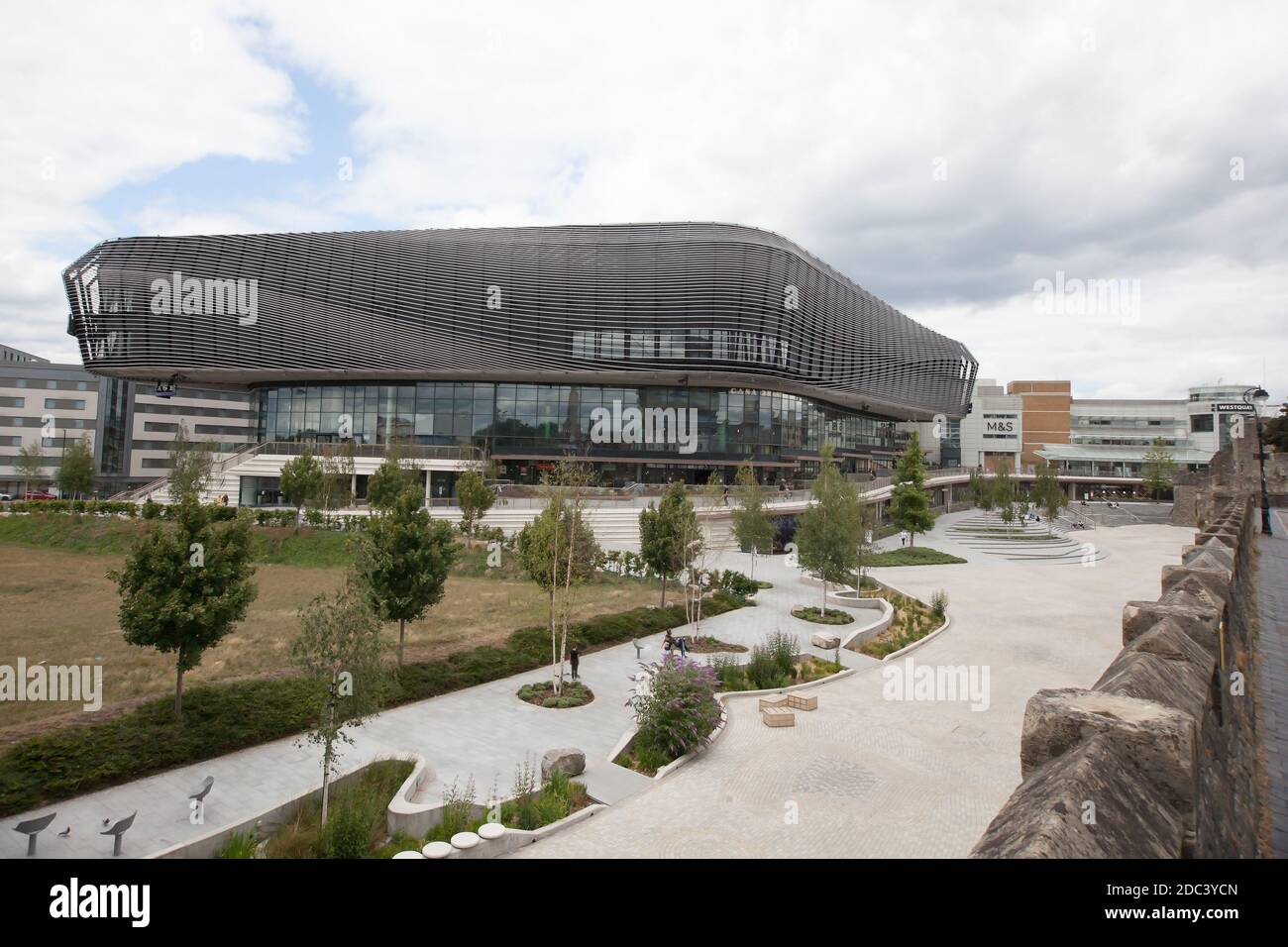 Views of The Westquay Shopping Centre from the Town Wall in Southampton ...