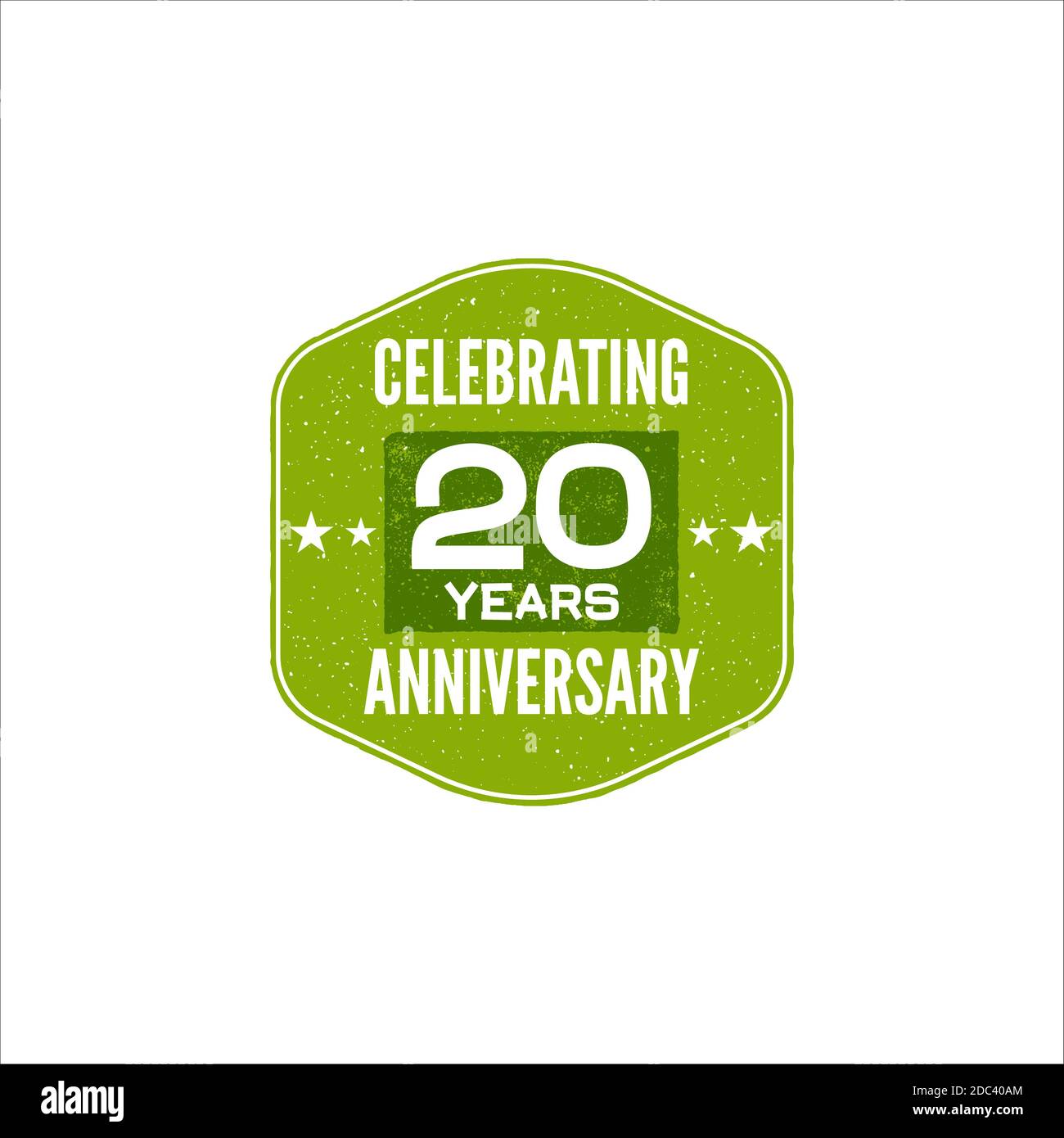 Celebrating 20 years anniversary badge, sign and emblem. Retro design ...