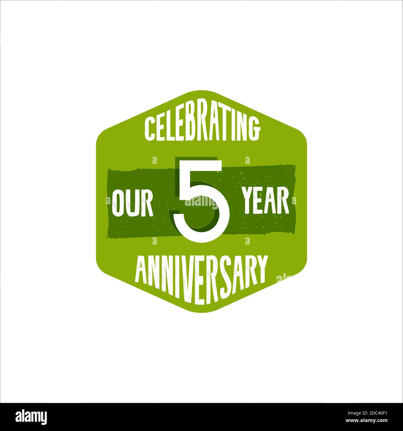 Celebrating 5 year anniversary badge, sign and emblem in retro color ...