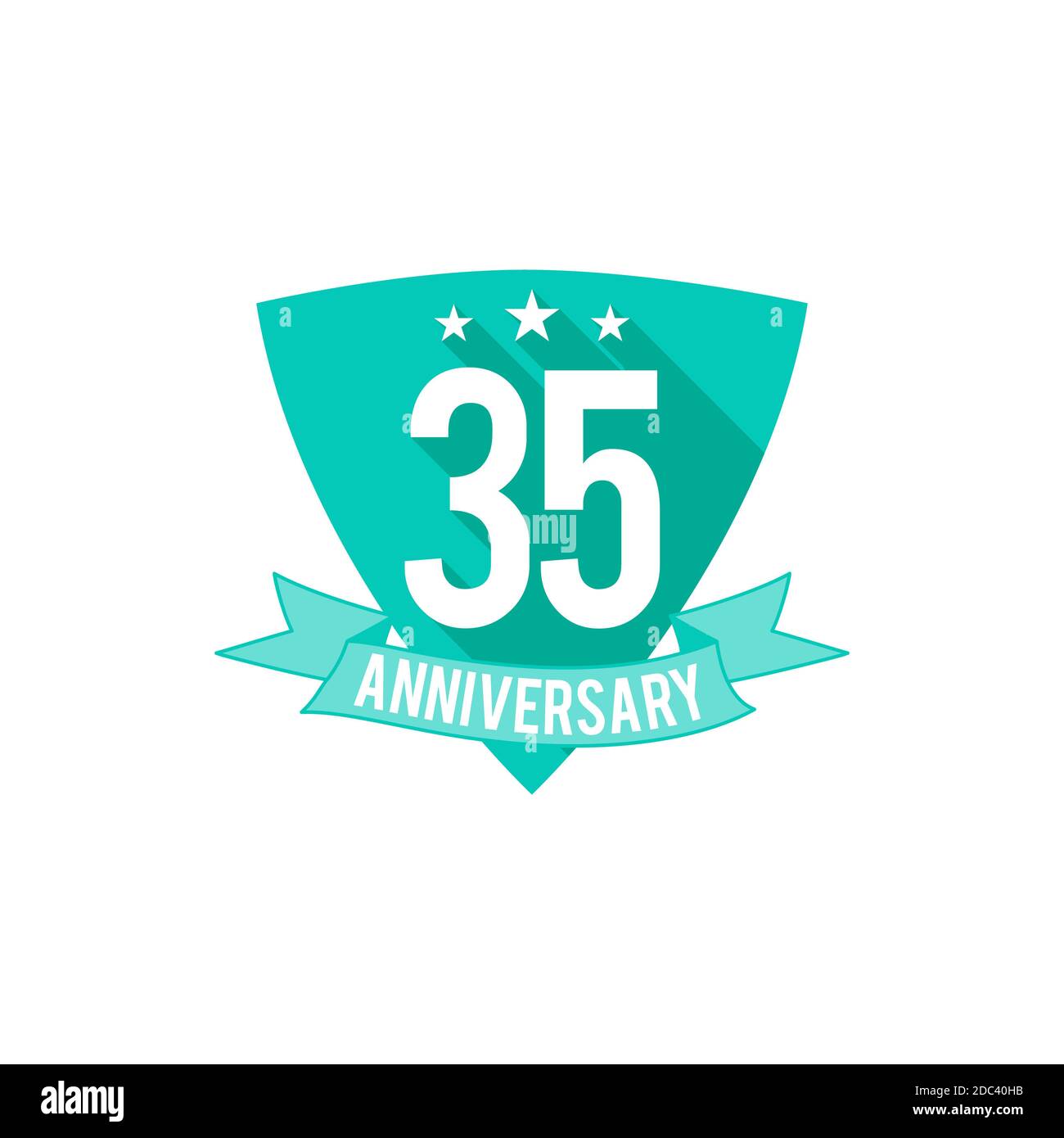35 years Anniversary badge, sign and emblem. Flat design. Easy to edit ...