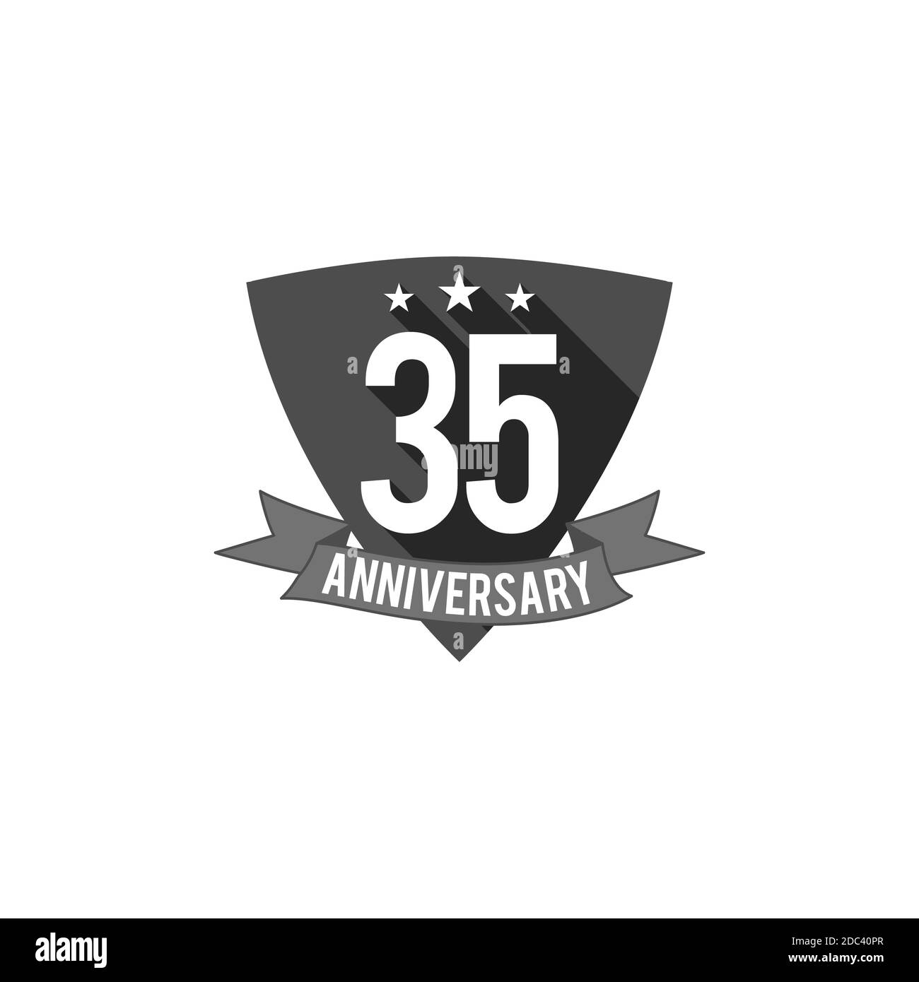 35 years Anniversary badge, sign and emblem. Flat design. Easy to edit ...