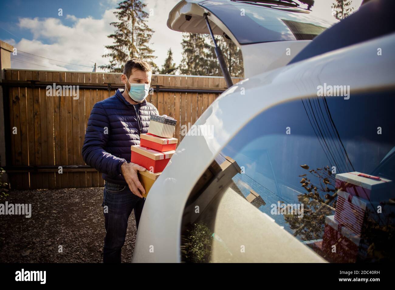 Gift boxes in vehicle hi-res stock photography and images - Alamy