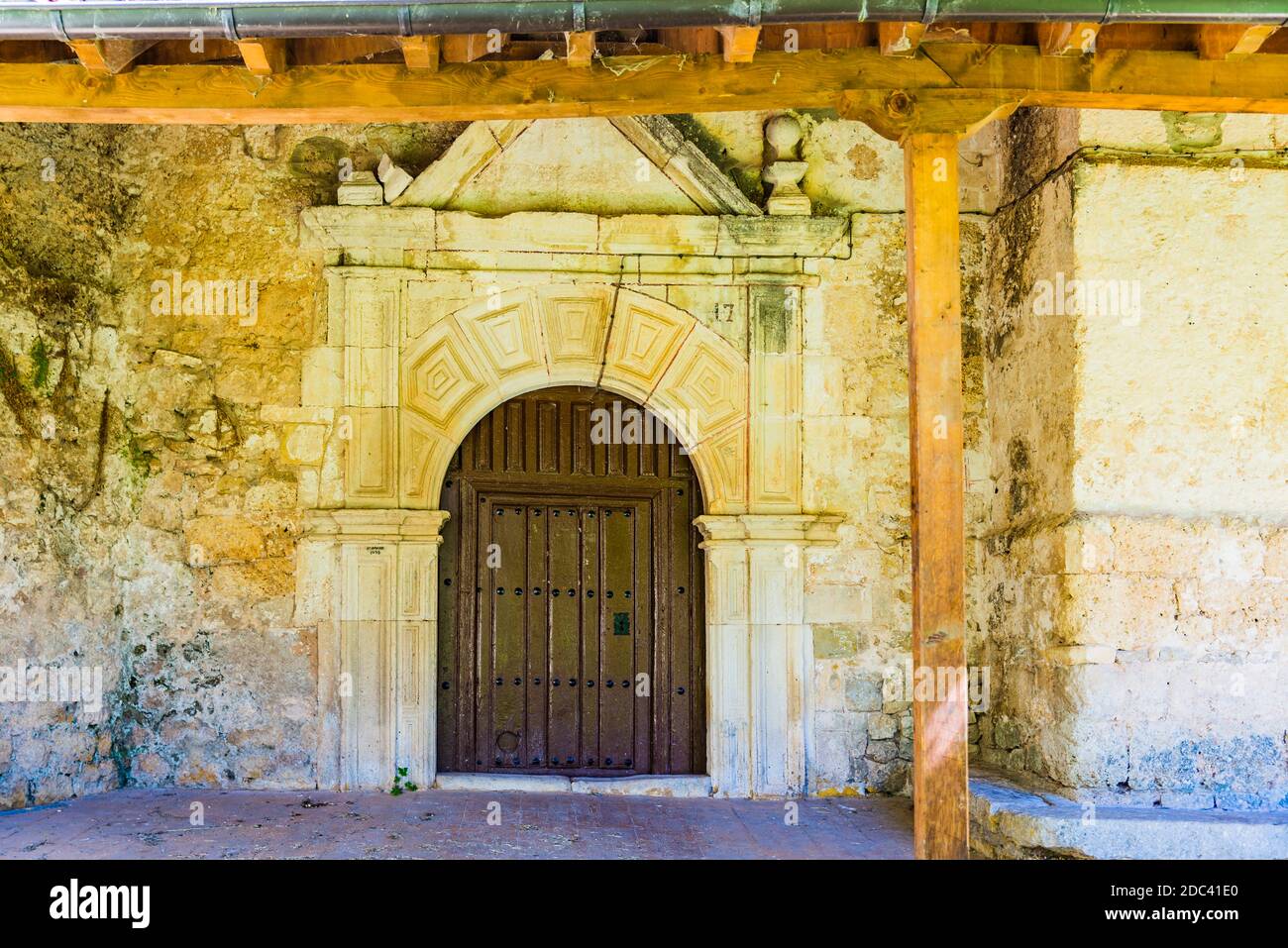 Entrance to the church under the atrium. Medieval church very reformed ...