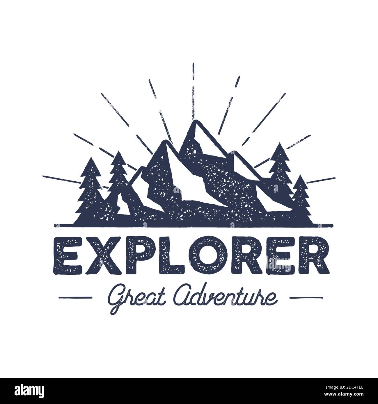 Outdoor explorer badge. Retro illustration of label. Typography and ...