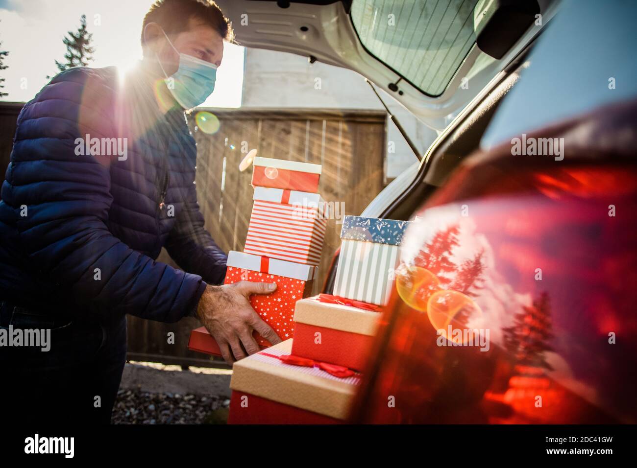 Gift boxes in vehicle hi-res stock photography and images - Alamy