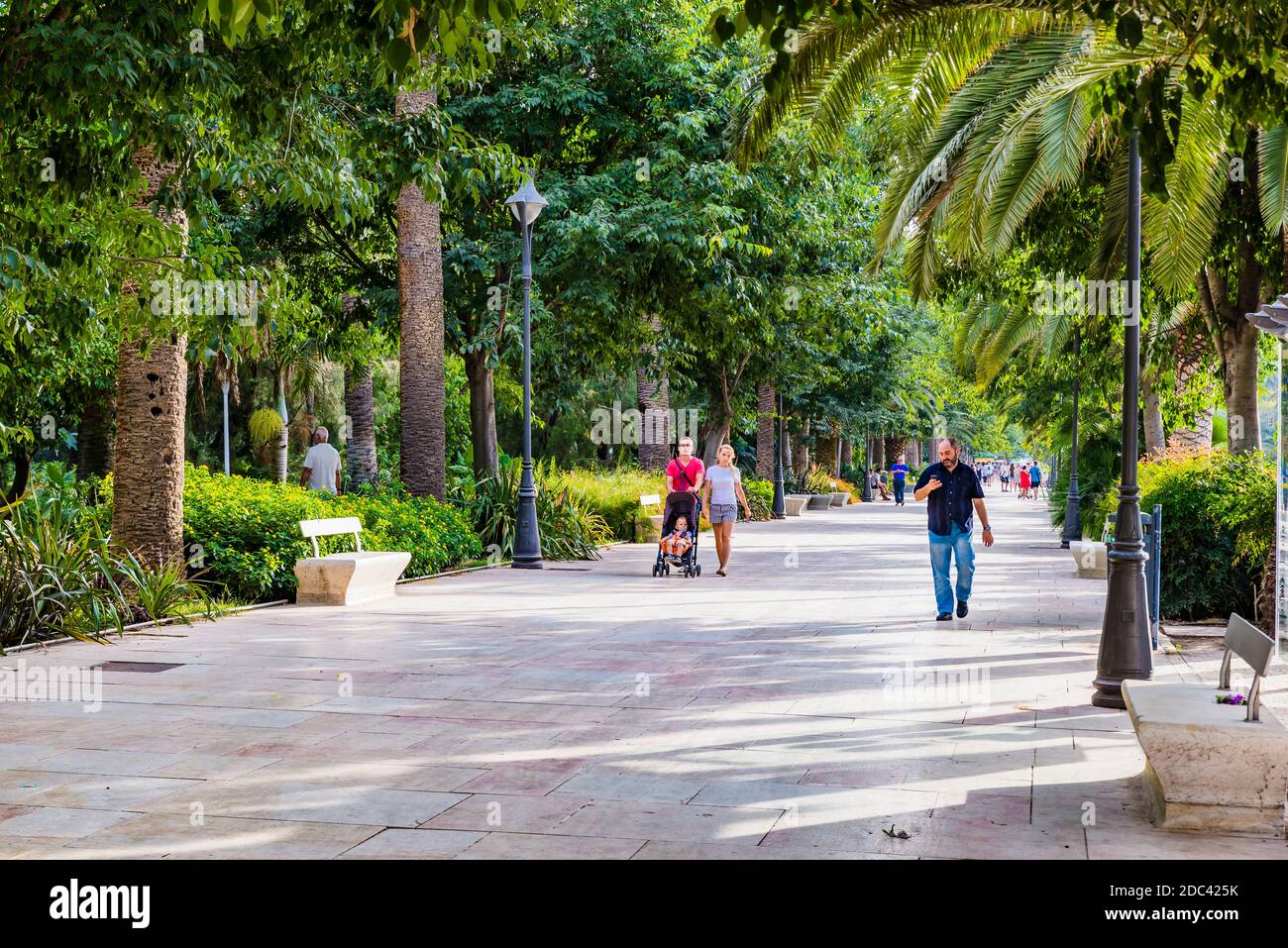 Paseo del parque. Málaga, Andalucía, Spain, Europe Stock Photo - Alamy
