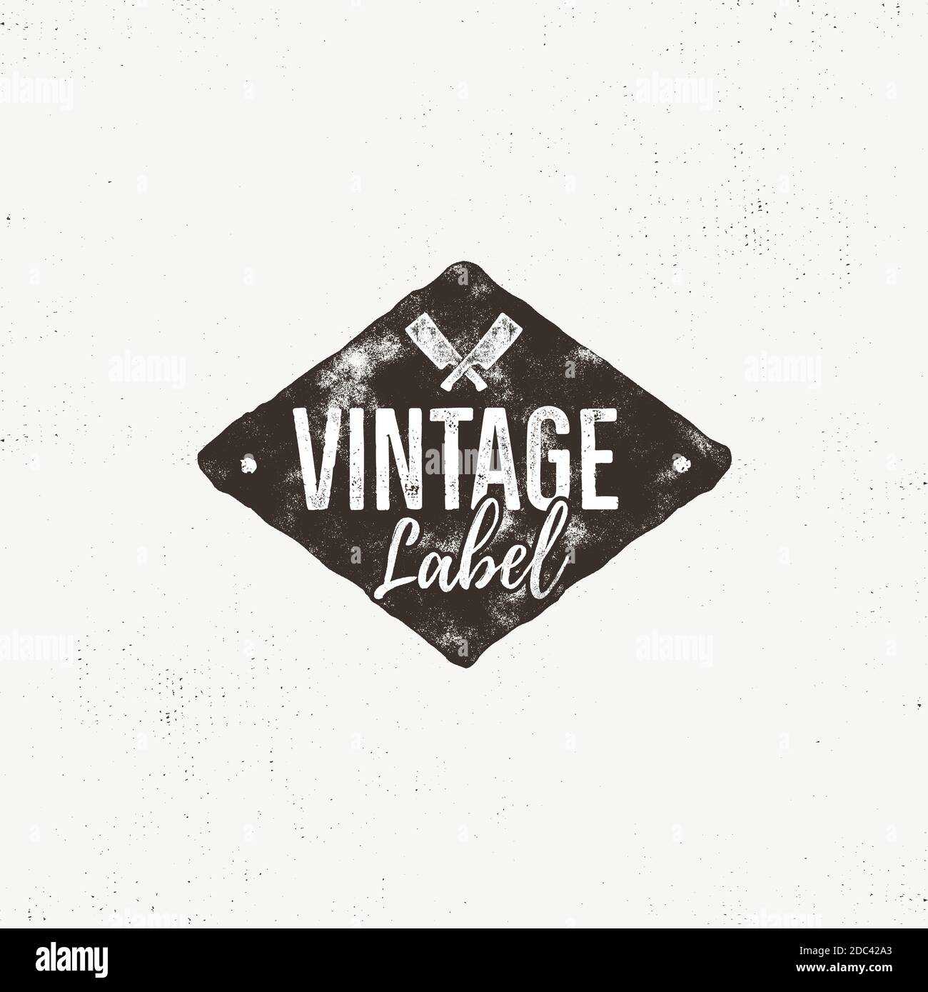 Vintage handcrafted label design. Letterpress effect with typography ...