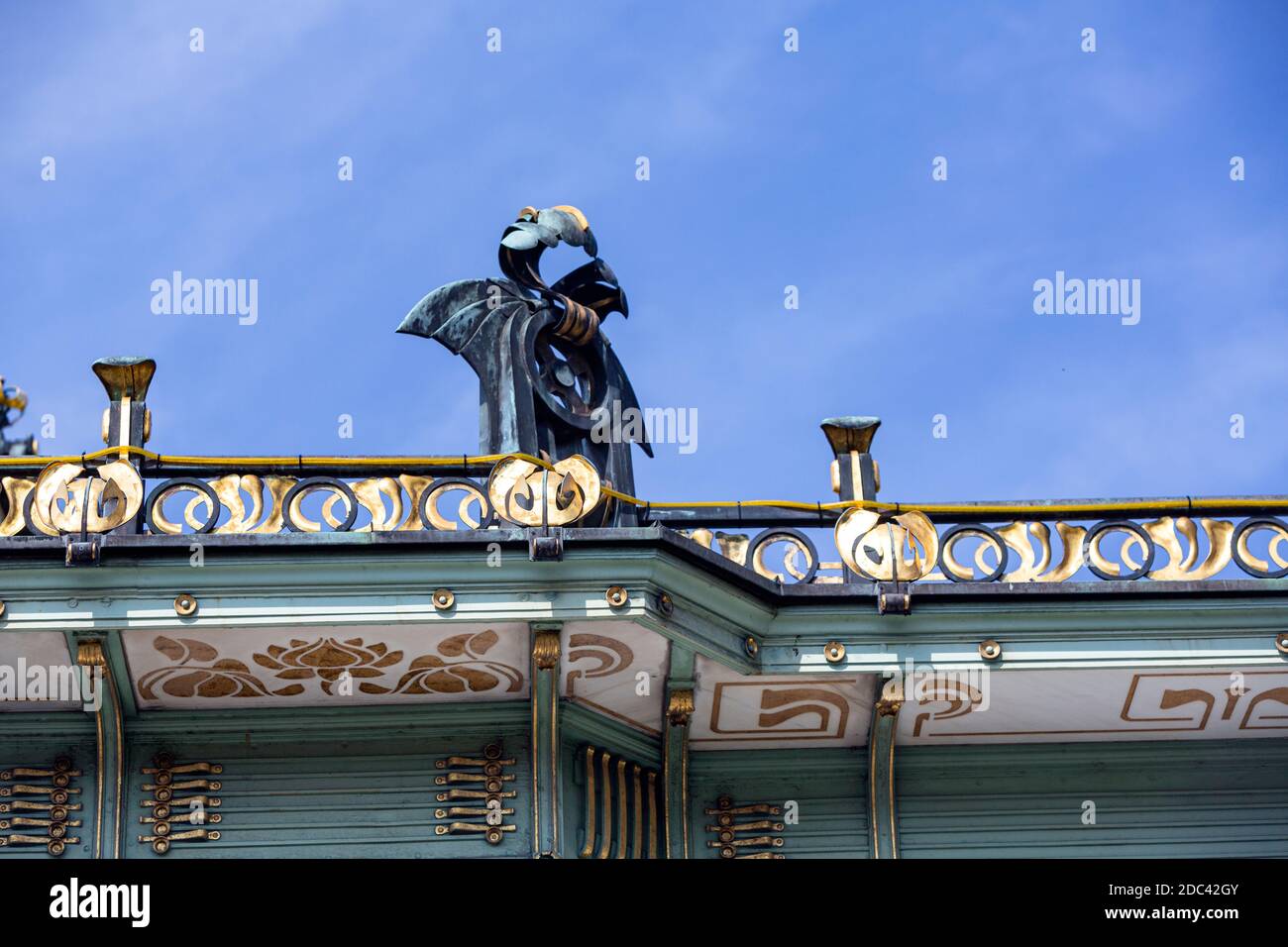 Detail of Karlsplatz Stadtbahn Station, designed by Otto Wagner ...
