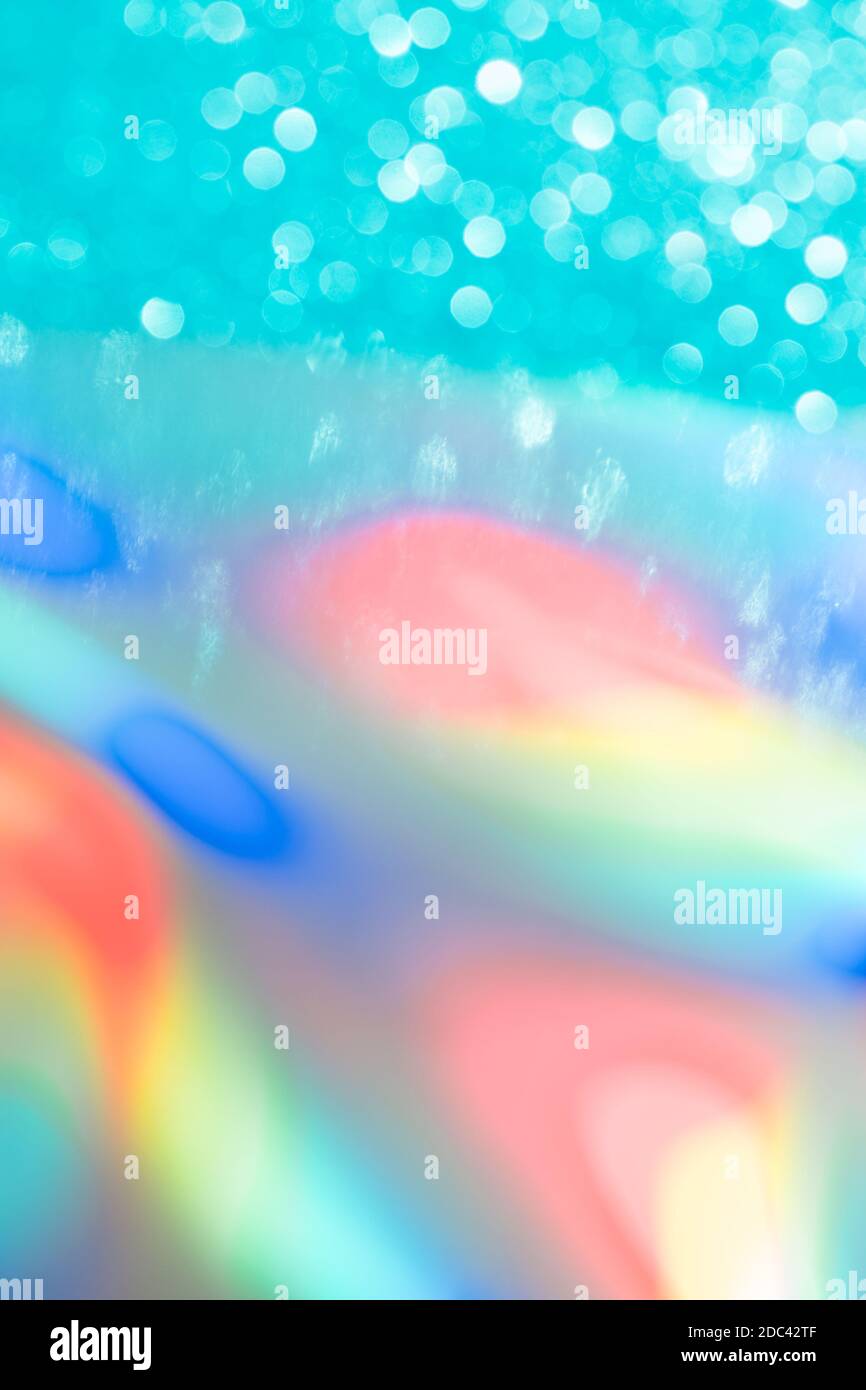 Abstract mixed holographic blue ai aqua blurred glitter shiny ...