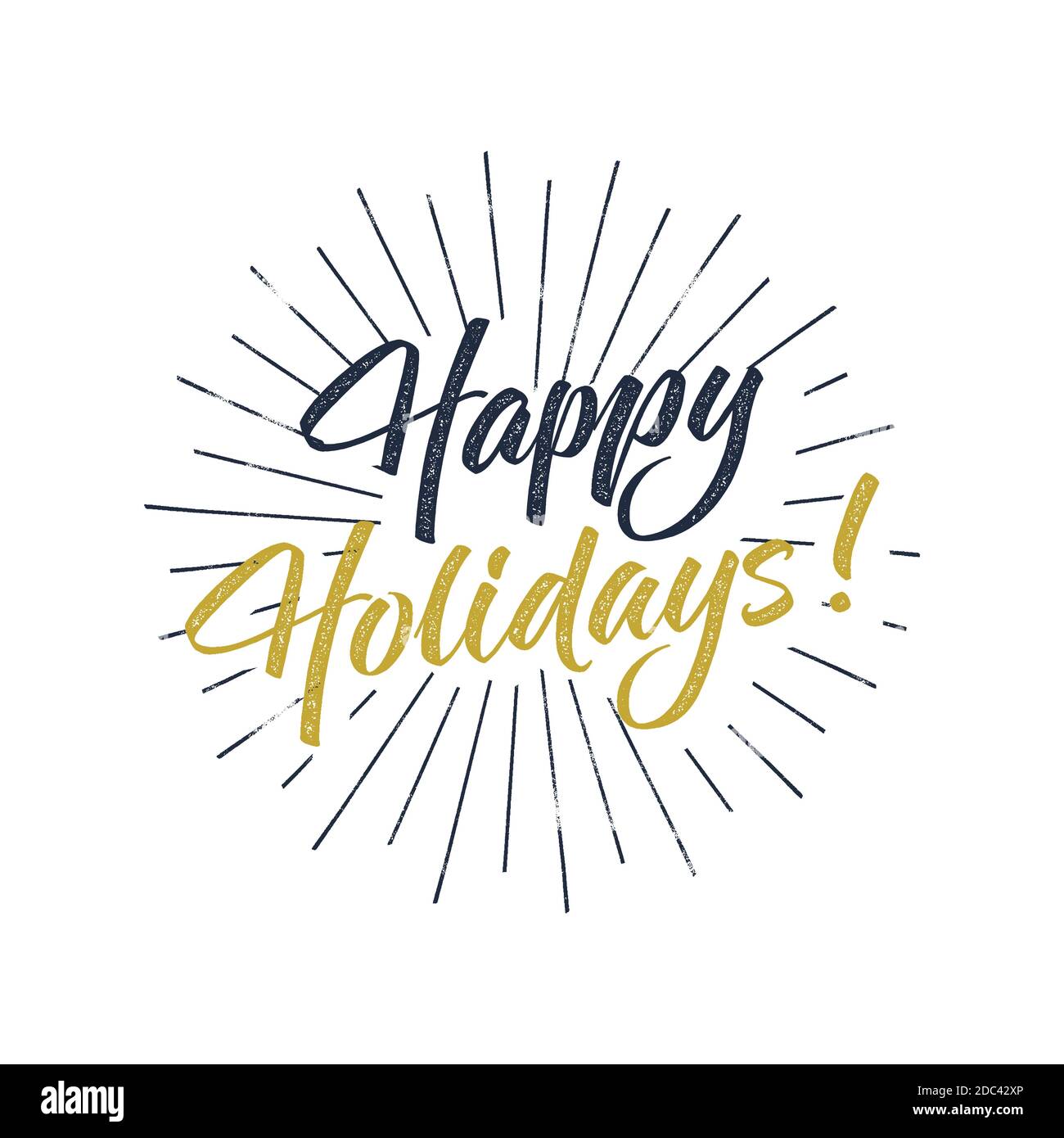 Happy Holidays text and lettering. Holiday typography Illustration ...