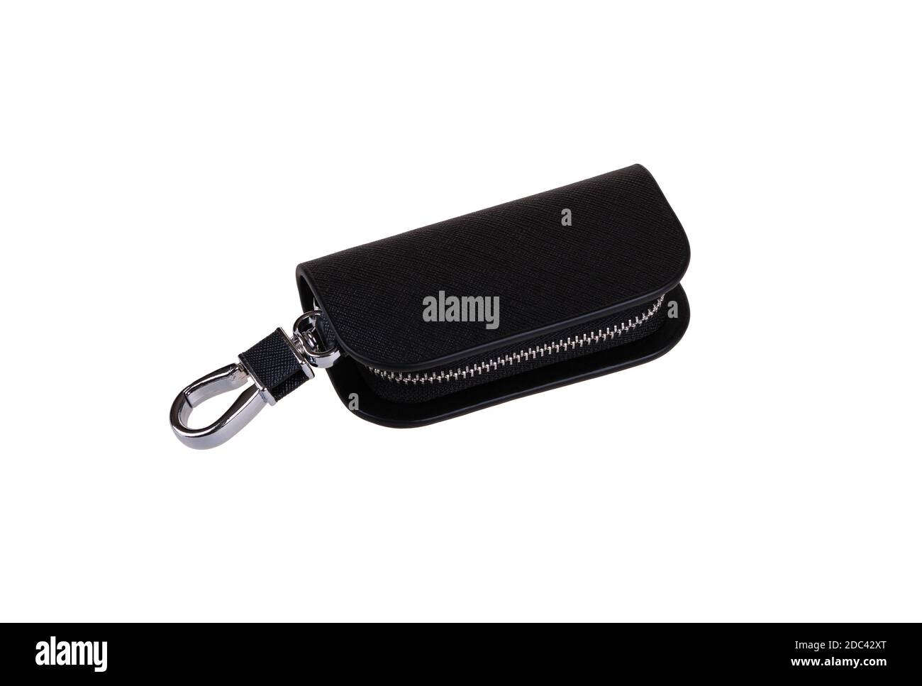 Black key case isolated on white background Stock Photo - Alamy