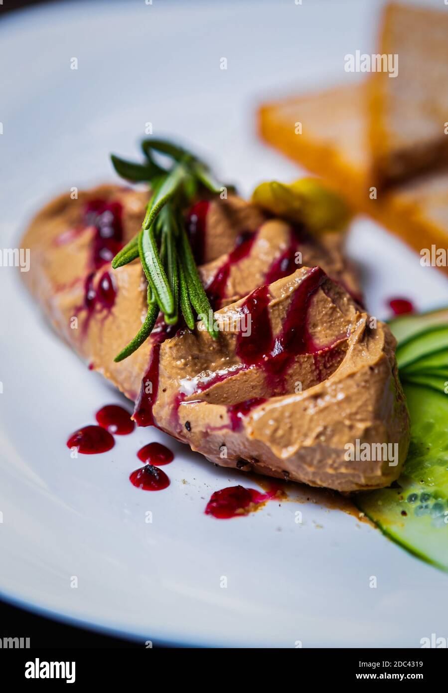 Foie gras mousse made from duck liver for dinner in restaurant.Gourmet ...