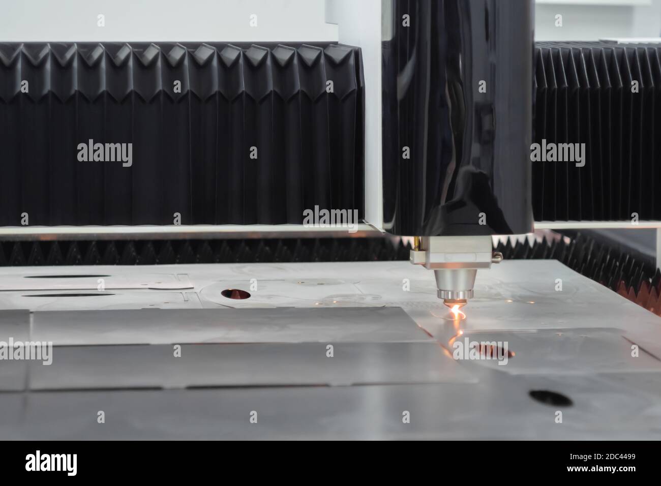 Automatic cnc laser cutting machine working with sheet metal Stock ...