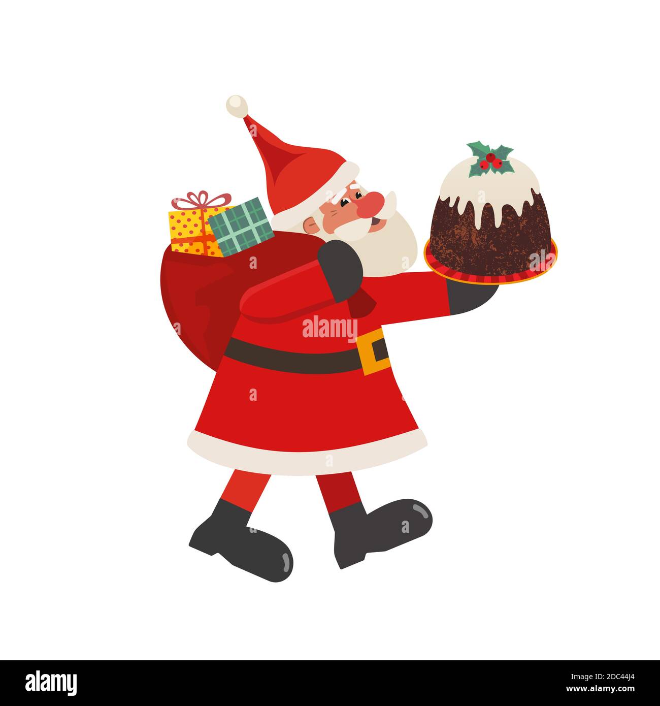 Christmas pudding with brandy butter Stock Vector Images - Alamy