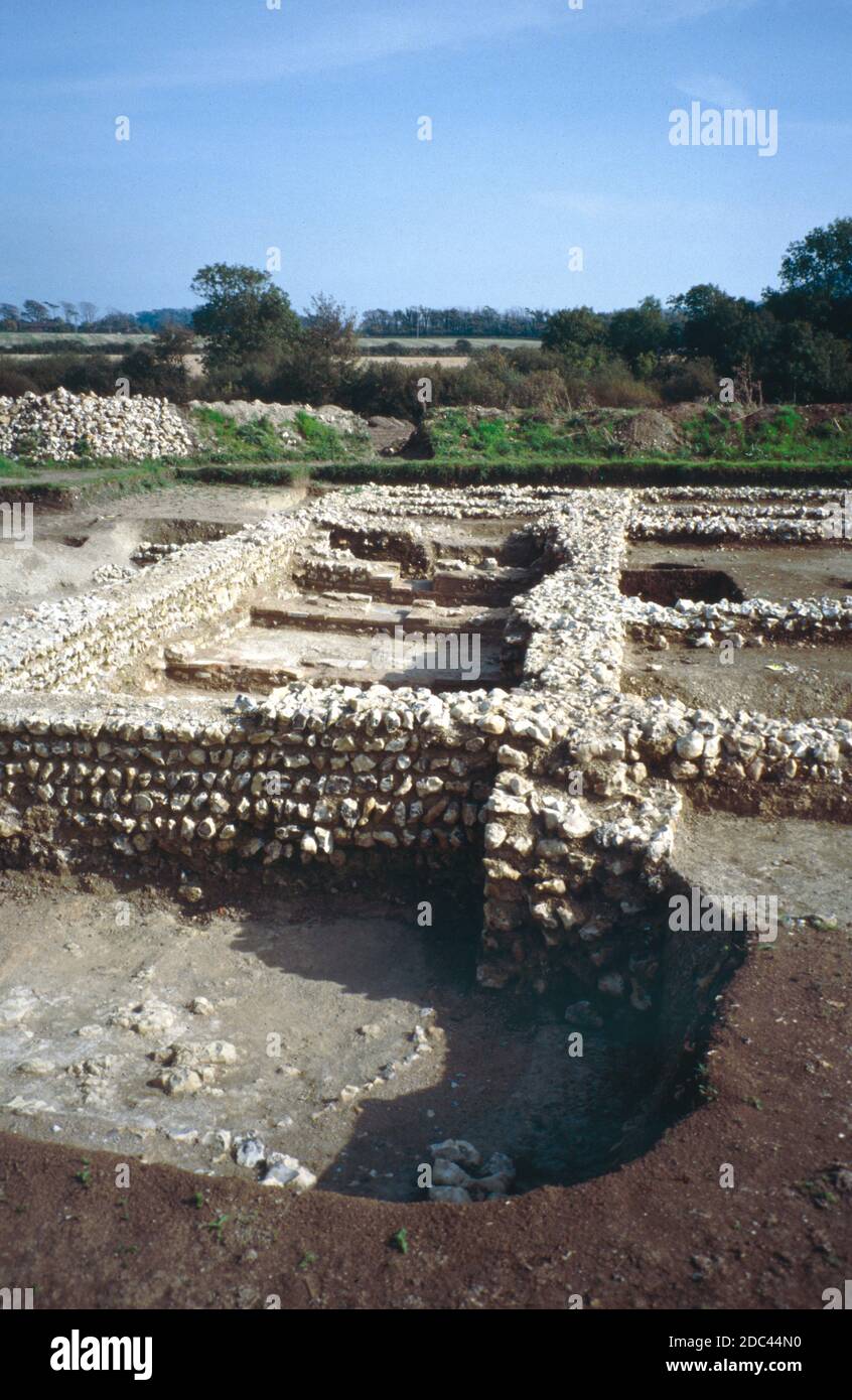 Beddingham Villa - Roman ruins - archaeological excavation, August 1990 ...