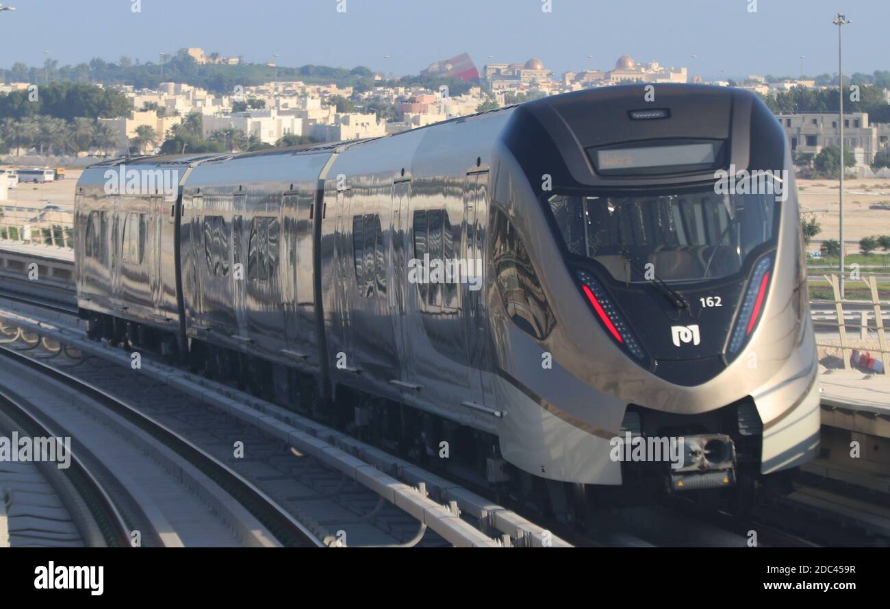 Doha Metro is one of the fastest driverless train in the world Stock ...