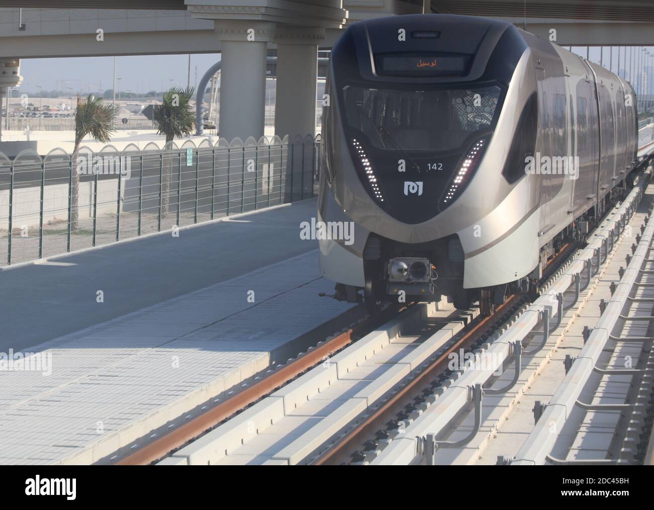 Doha Metro is one of the fastest driverless train in the world Stock ...