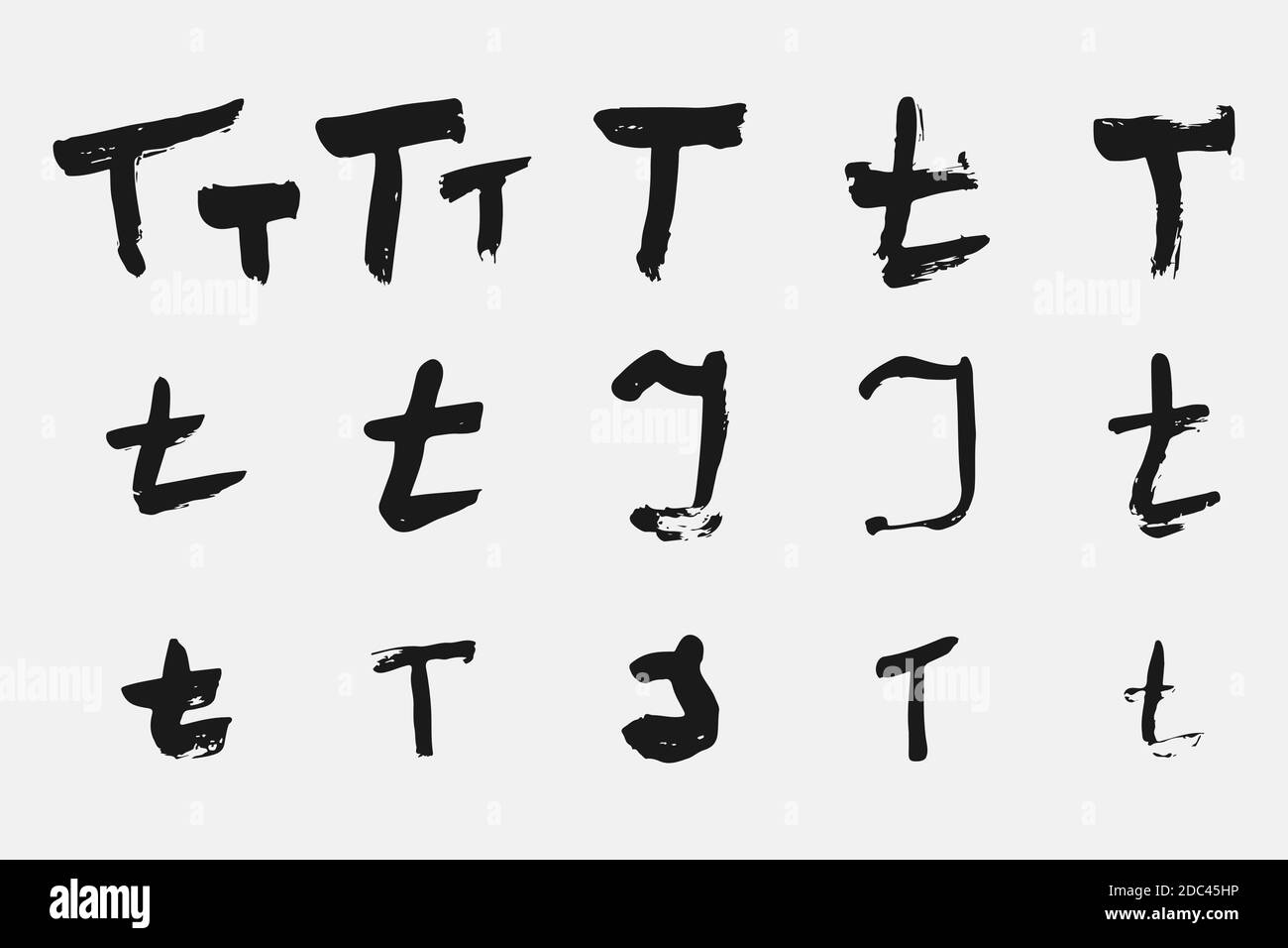 Black letter T written in grunge calligraphy Stock Vector Image & Art ...