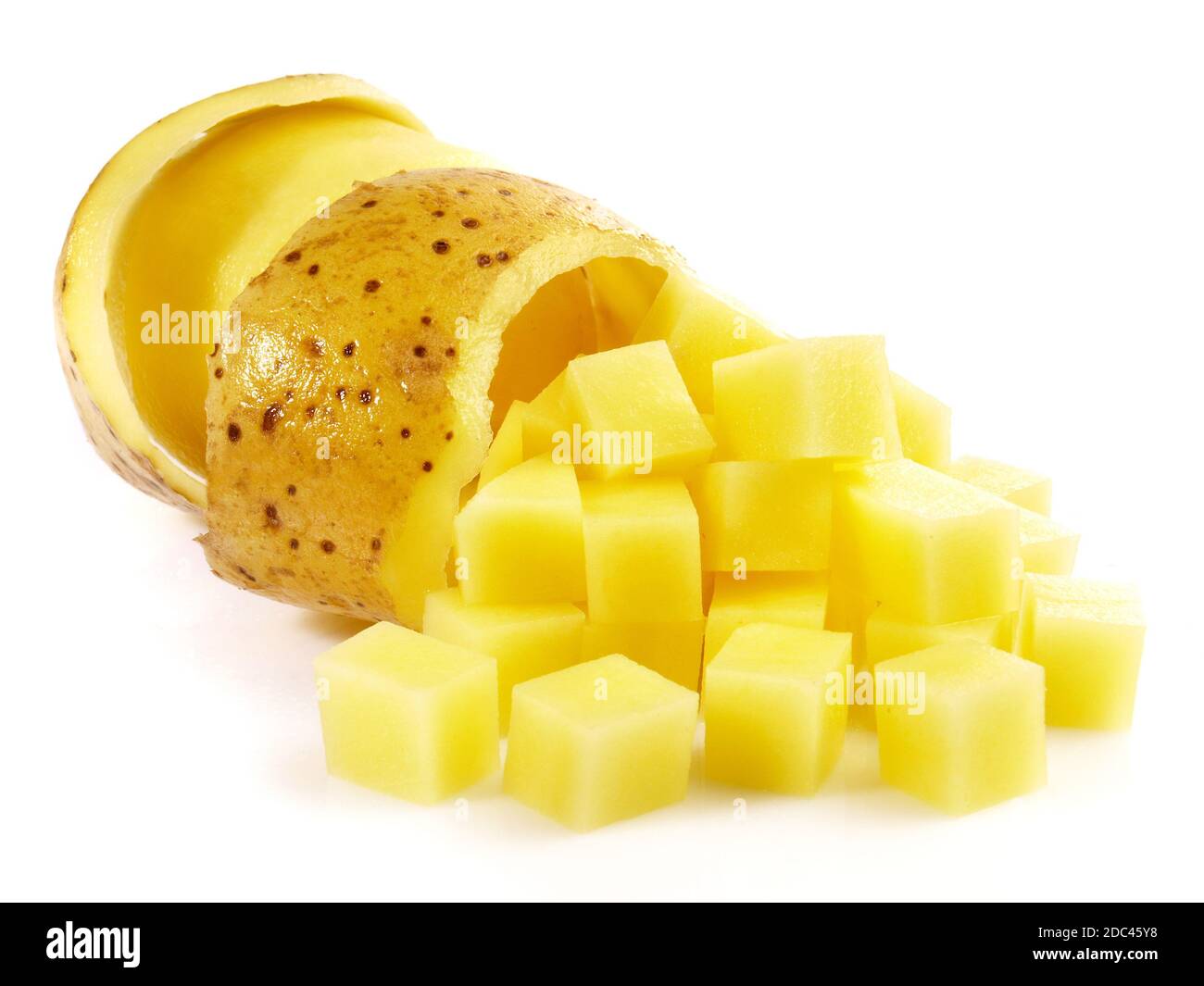 Raw peeled potatoes cut cubes hi-res stock photography and images - Alamy