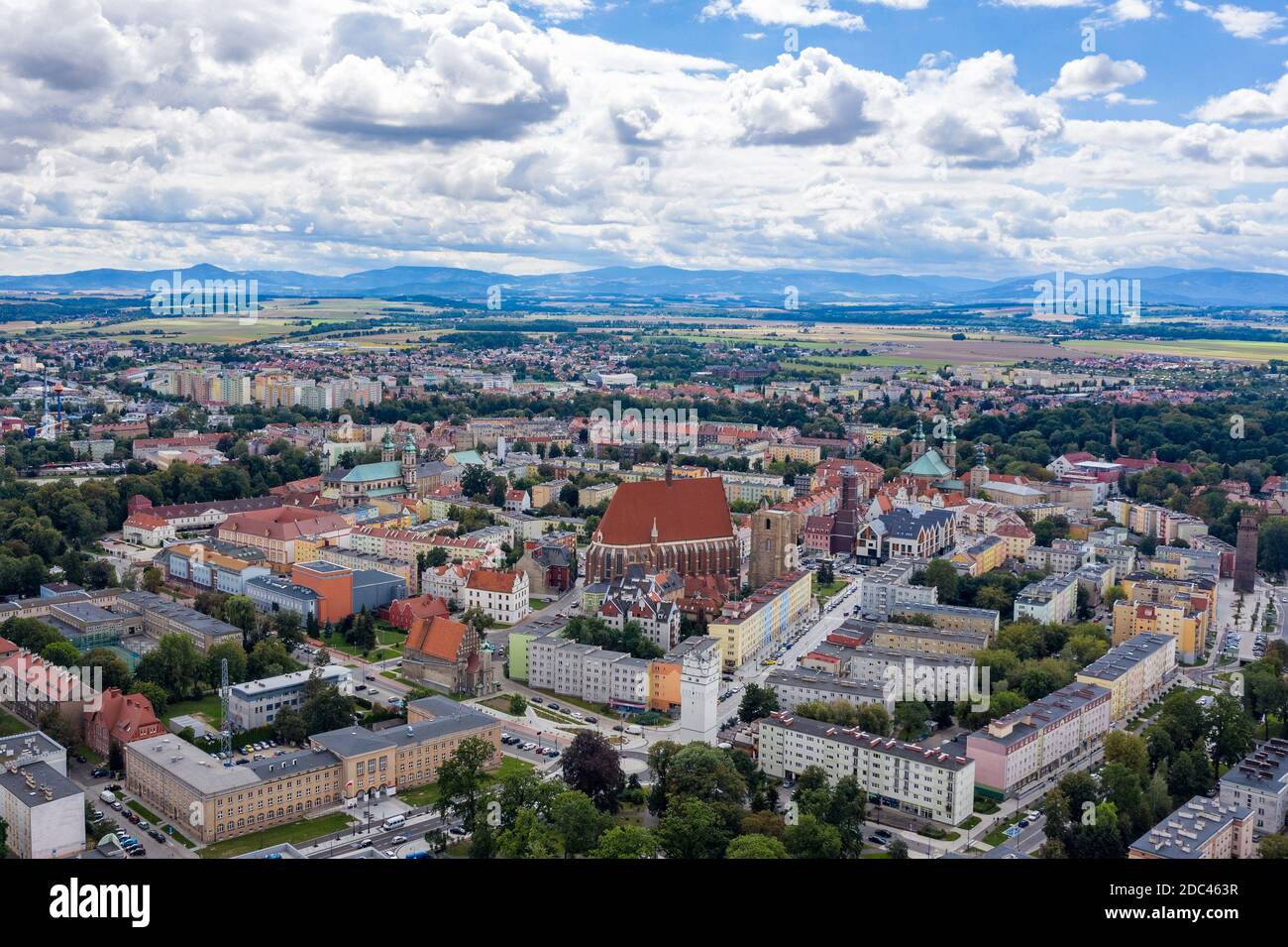 Aerial view of the beautiful city center of Nysa in Poland Stock Photo ...