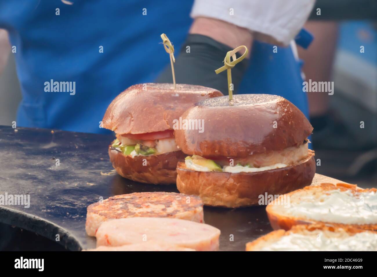 Process preparing burger seafood hi-res stock photography and images ...