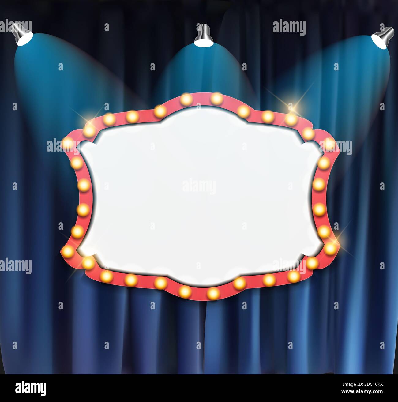 Realistic retro cinema Now Showing announcement board with bulb frame ... Realistic retro cinema Now Showing announcement board with bulb frame ...