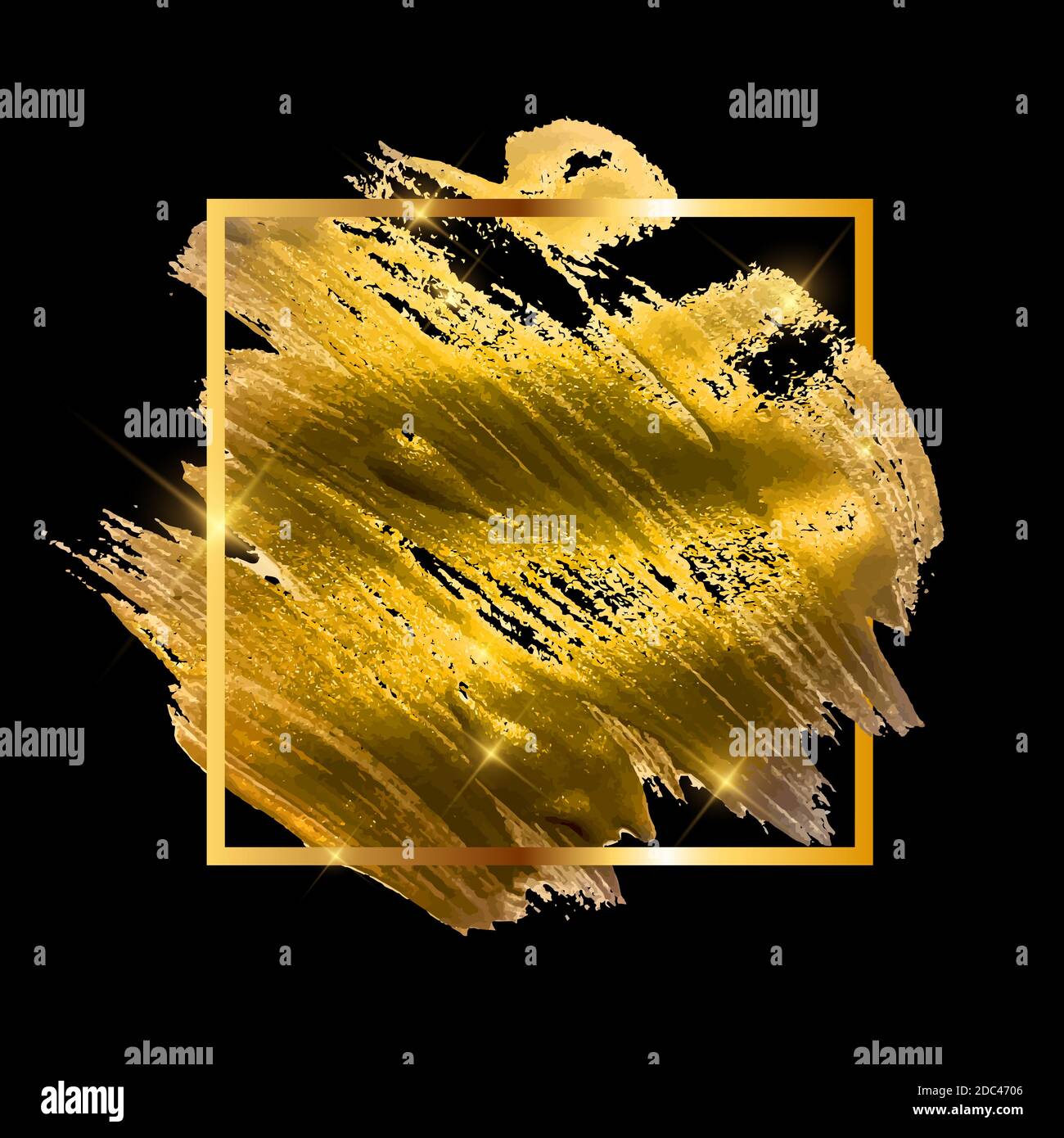 Gold Paint Glittering Textured Art Illustration. Illustration Stock ...