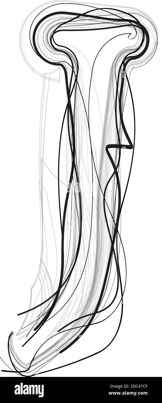 Abstract hand drawn Letter J Vector illustration Stock Vector Image ...