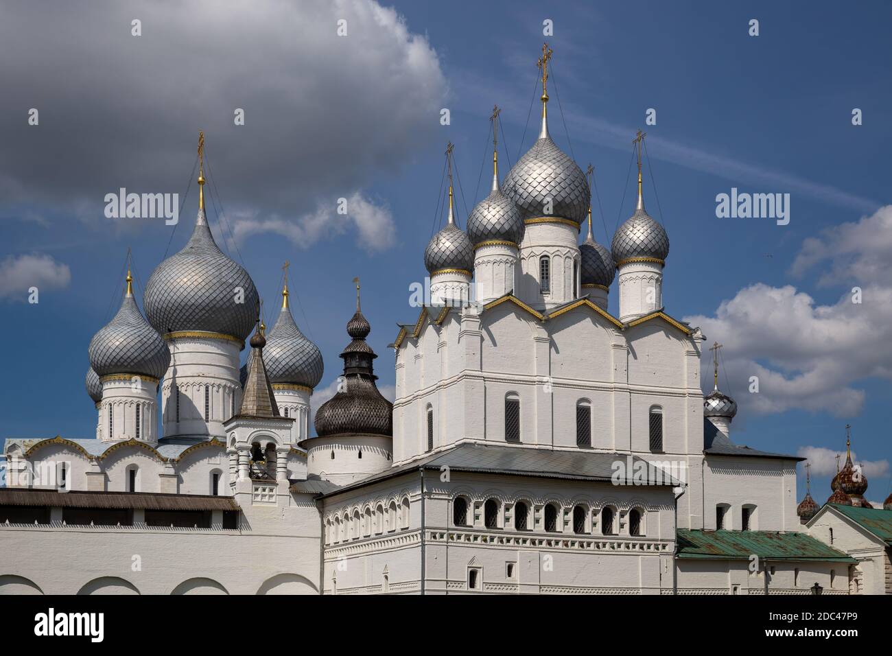 Rostov Kremlin, domes of the Assumption Cathedral and the Church of the ...