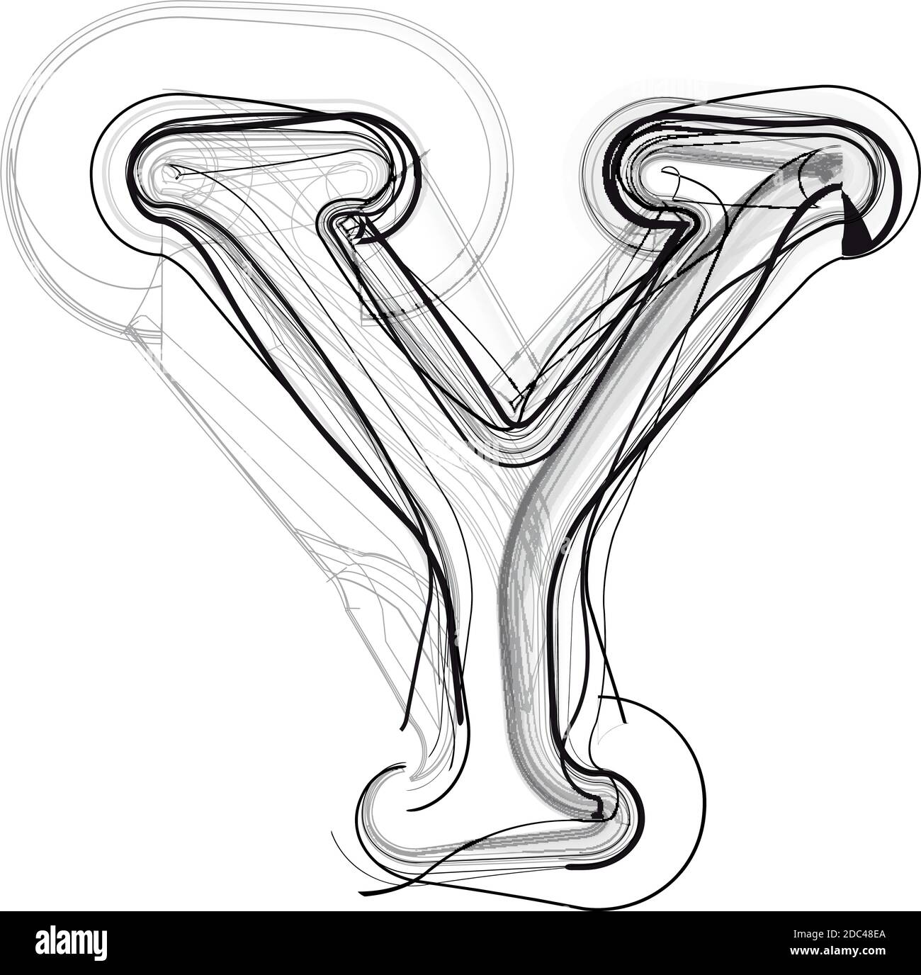 Abstract hand drawn Letter Y Vector illustration Stock Vector Image ...