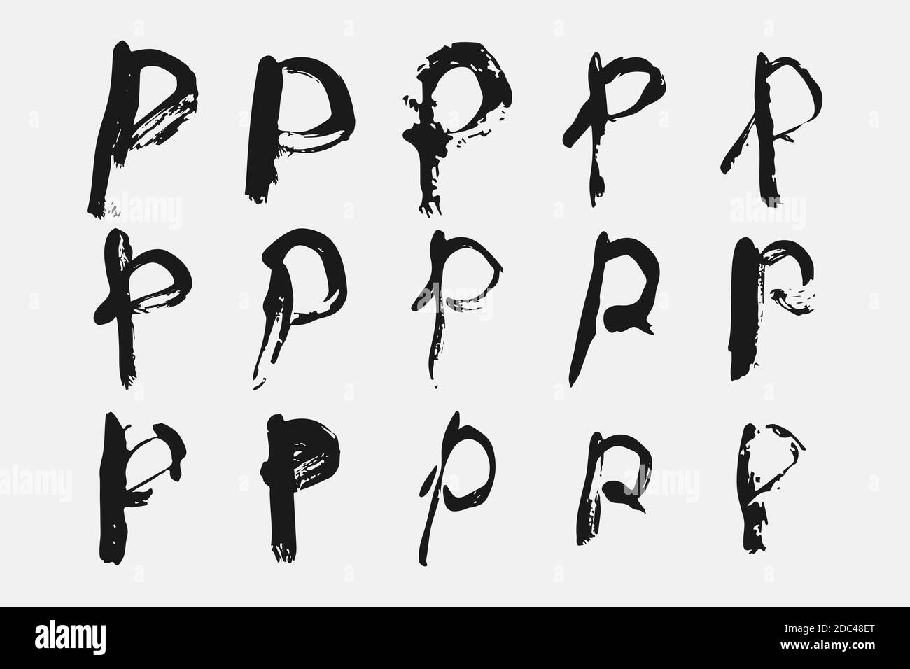 Black letter P written in grunge calligraphy Stock Vector Image & Art ...