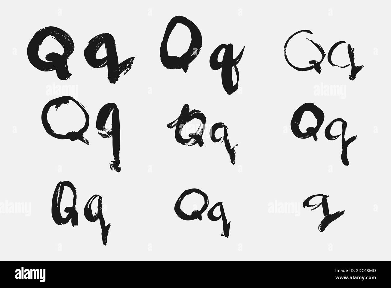 Black letter Q written in grunge calligraphy Stock Vector Image & Art ...