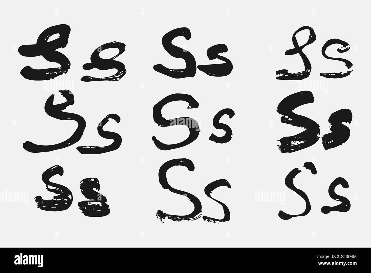 Black letter S written in grunge calligraphy Stock Vector Image & Art ...