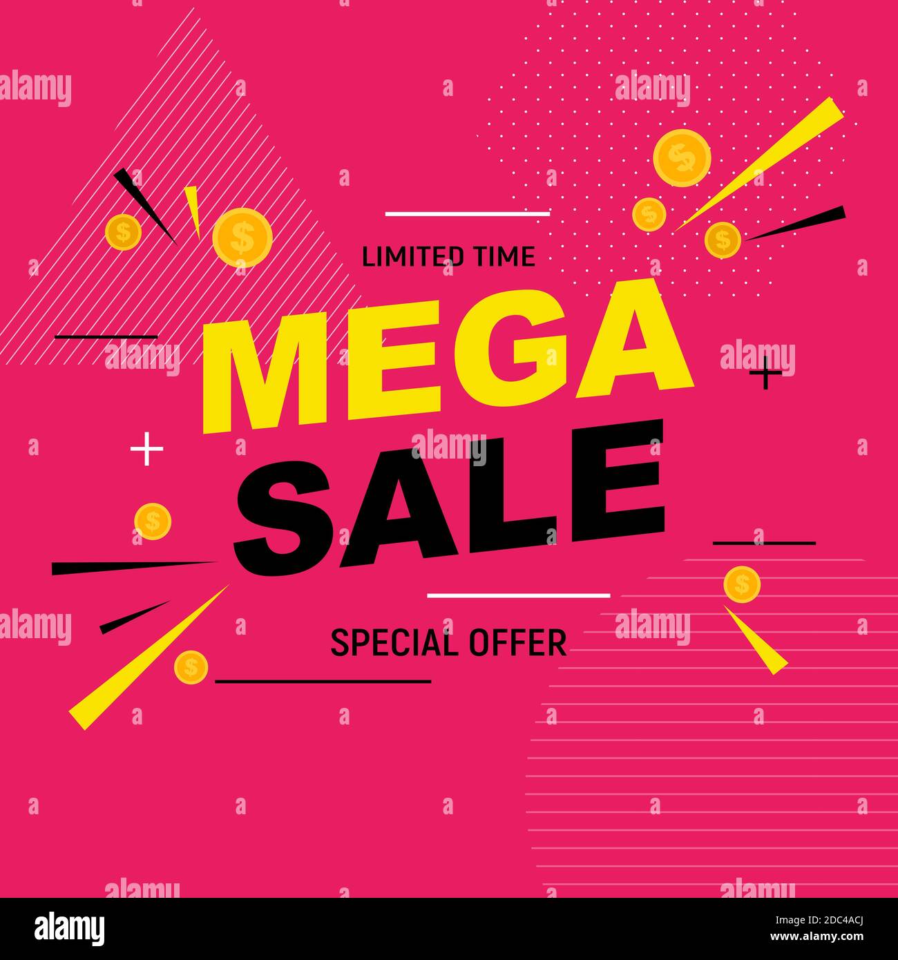 Abstract mega sale poster. illustration Stock Photo - Alamy