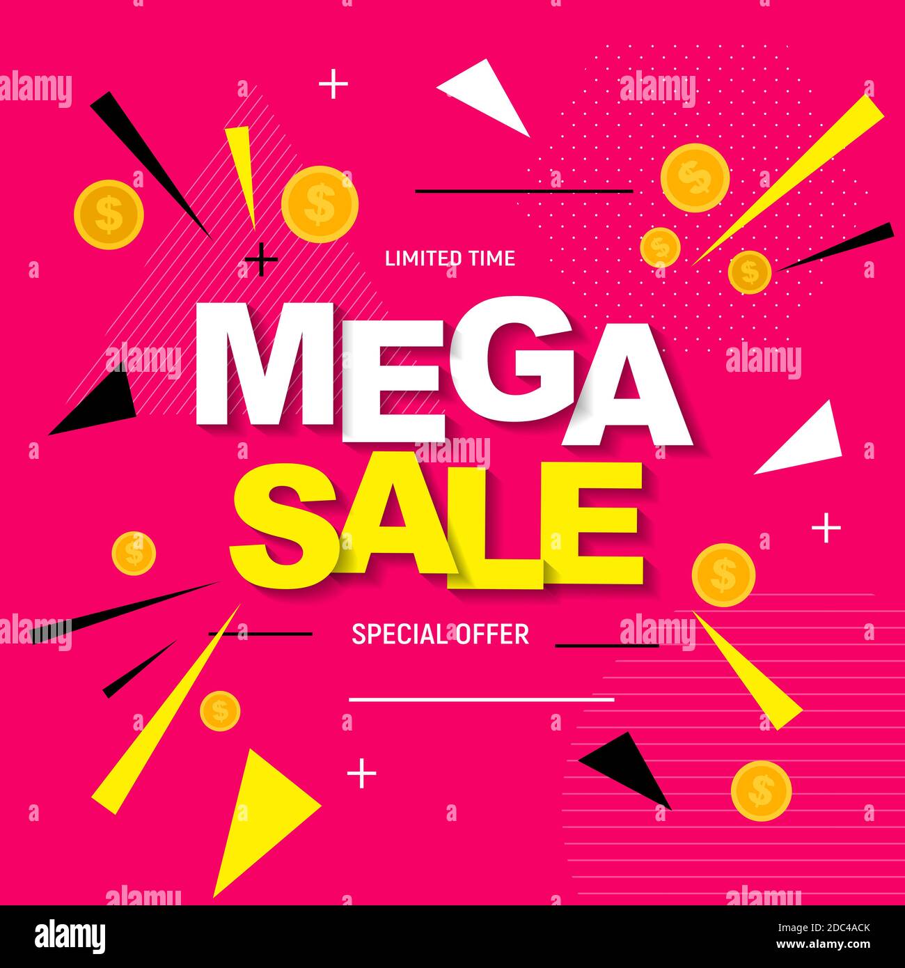 Abstract mega sale poster. illustration Stock Photo - Alamy