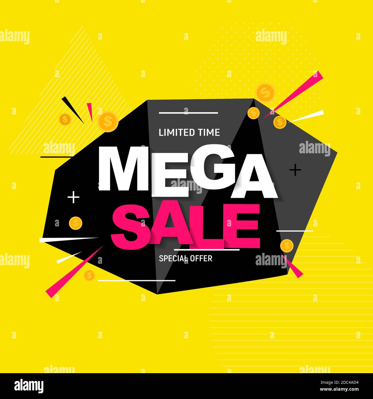 Abstract mega sale poster. illustration Stock Photo - Alamy