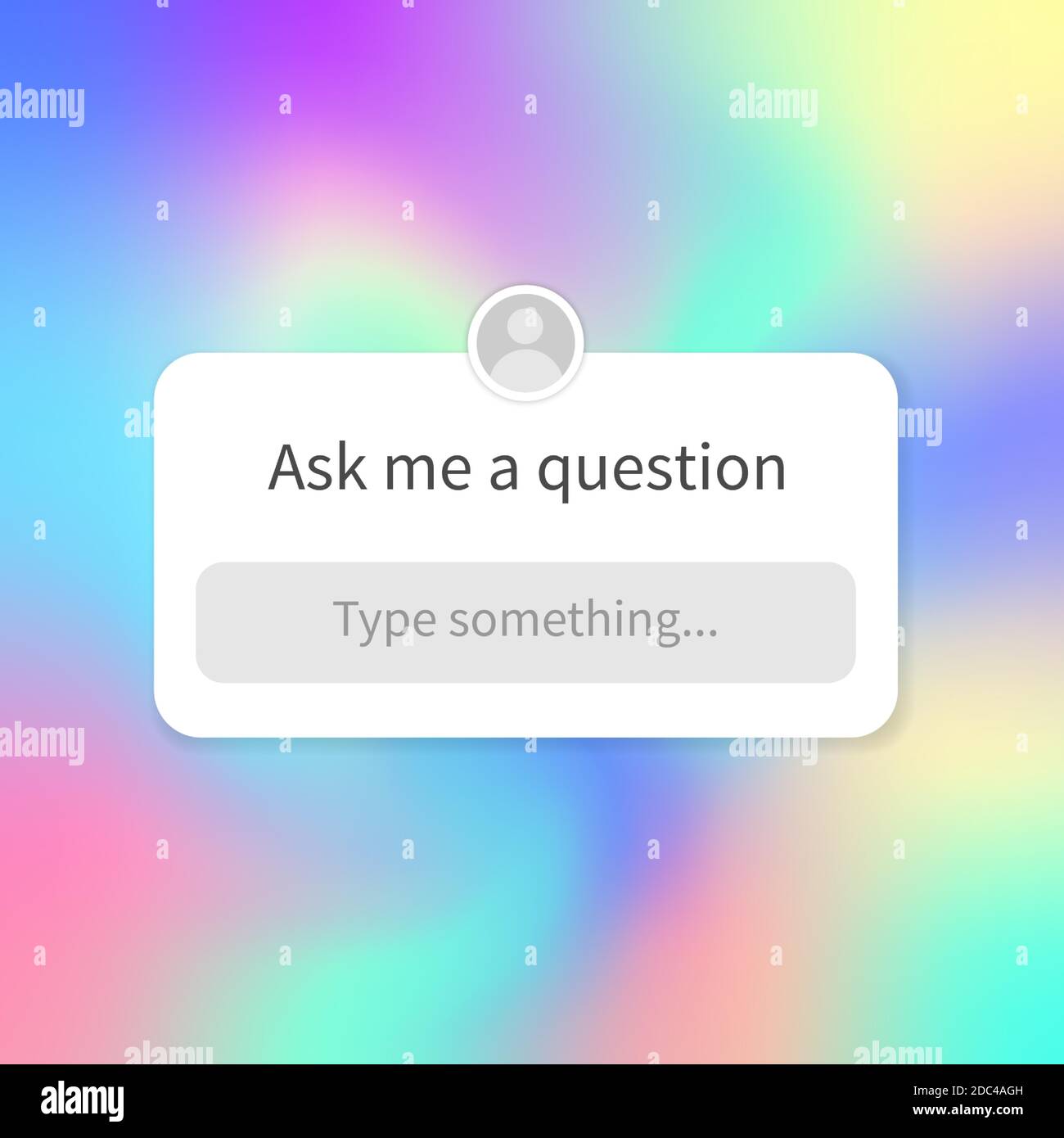 Ask me a question banner template for social media. Holographic ...