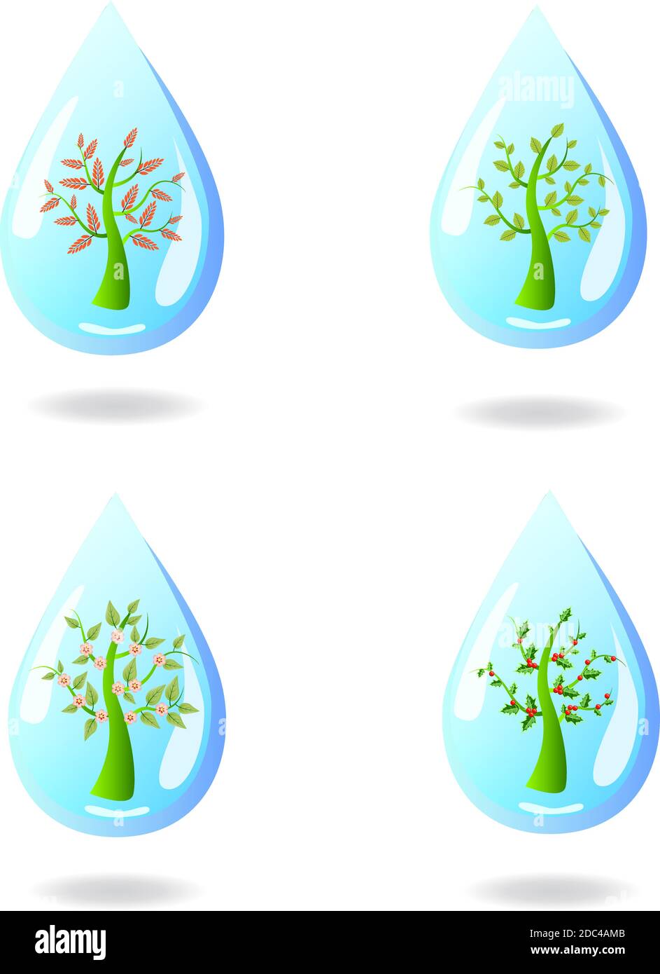 Drop on plant in Stock Vector Images - Alamy