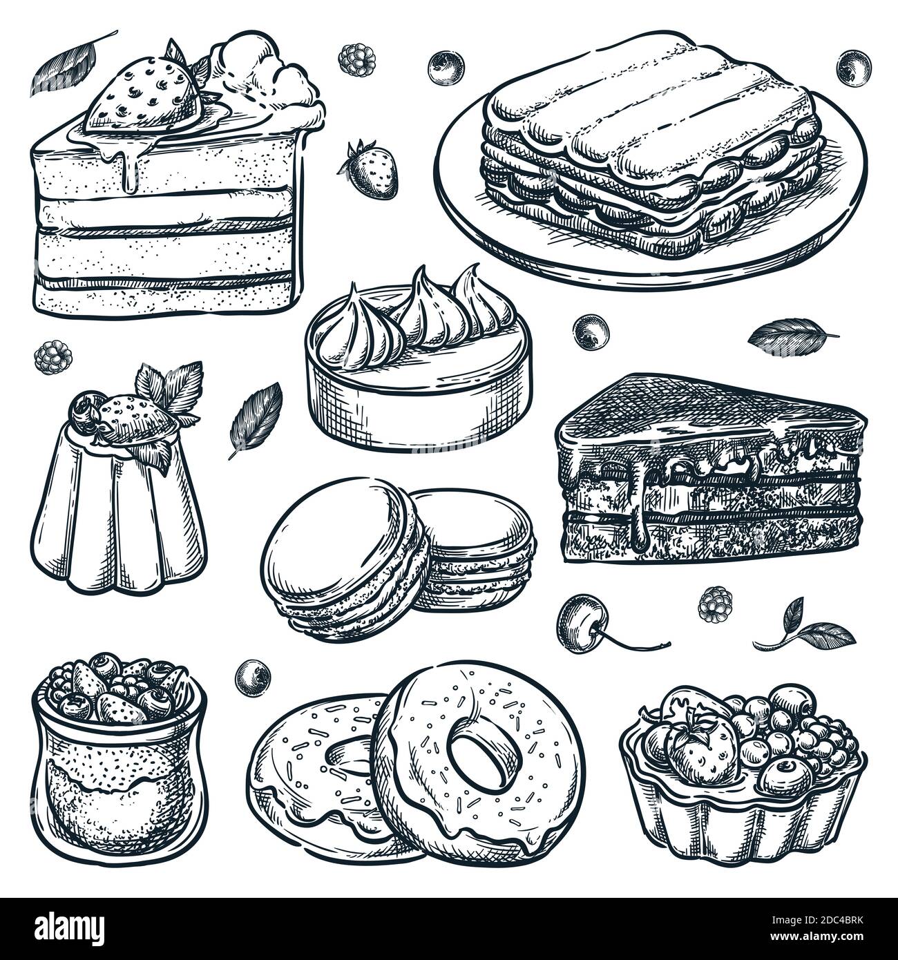 Icons set desserts Stock Vector Images - Alamy