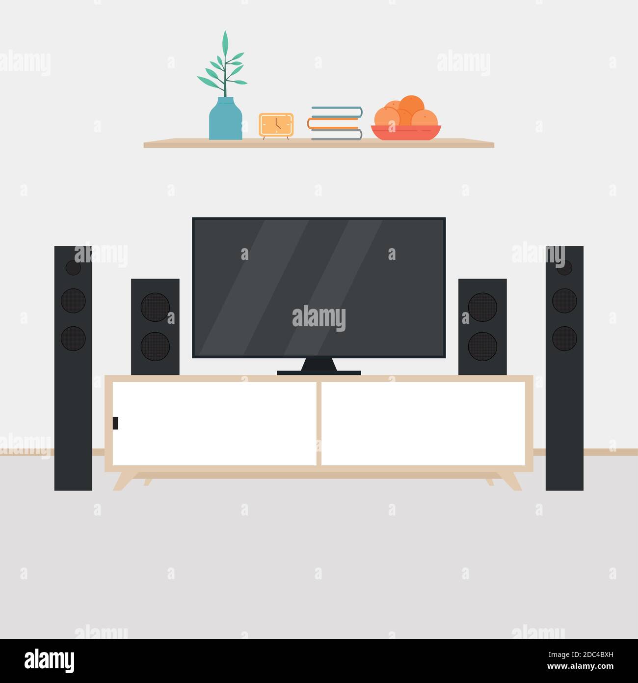 Luxury home movie theater screen Stock Vector Images - Alamy