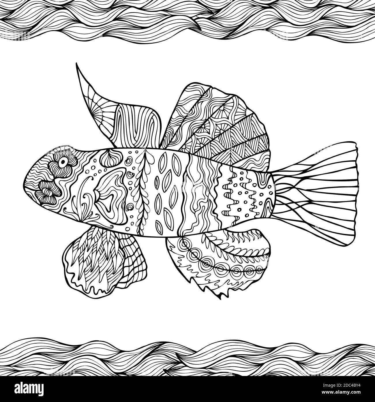 zentangle fish coloring pages