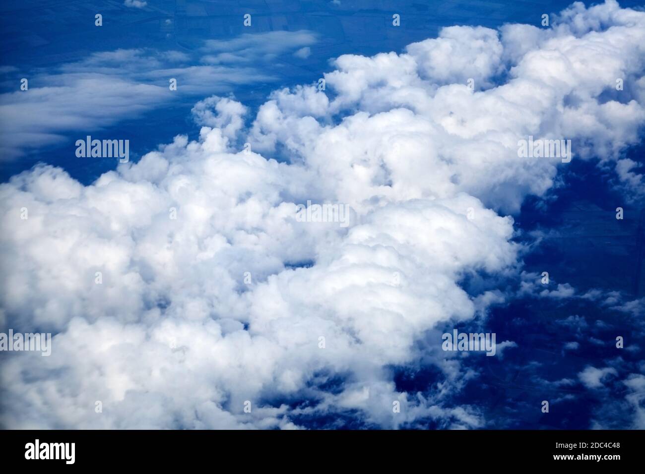 Beautiful aerial view of the land, fields, and clouds from above Stock ...