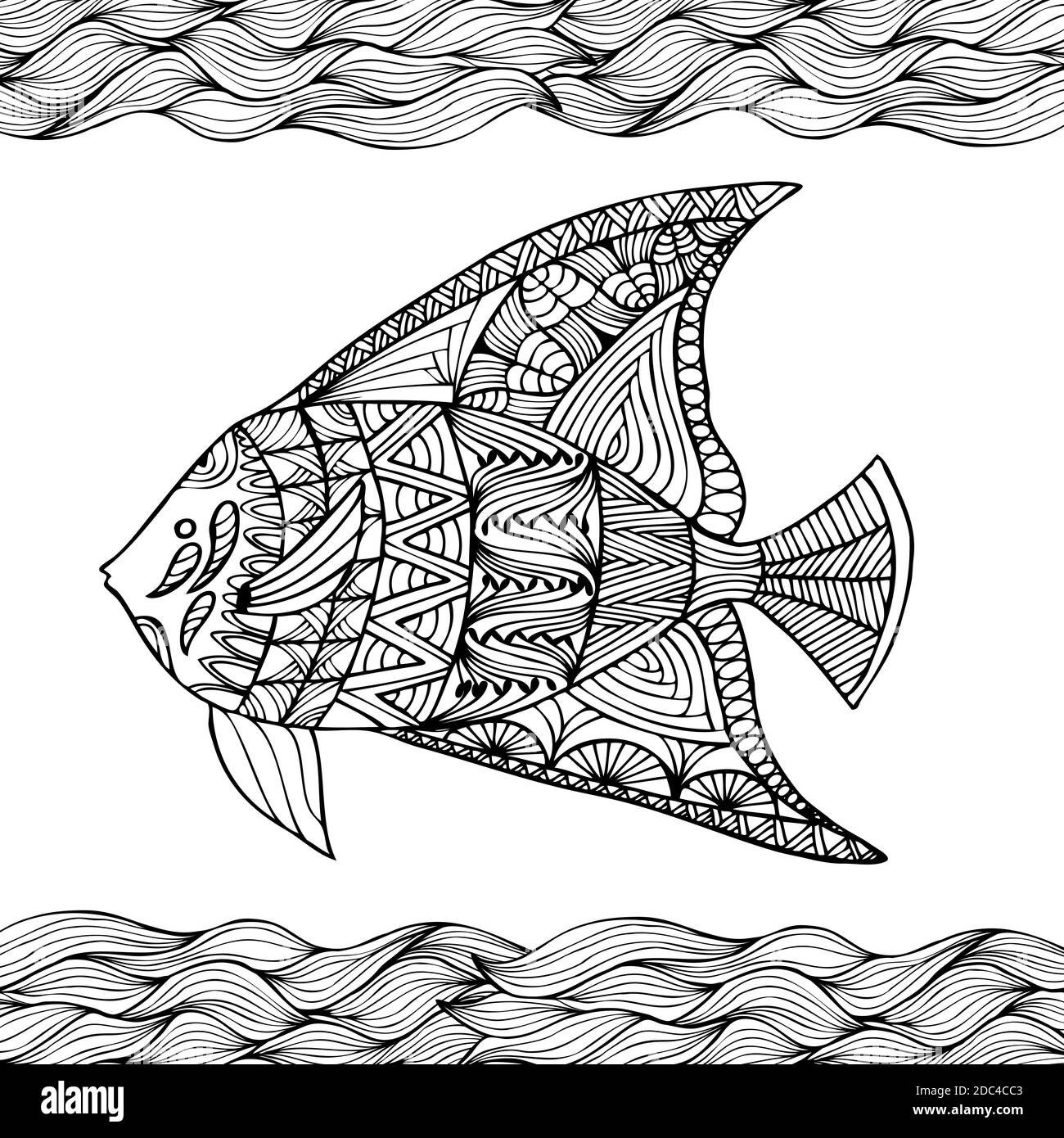 zentangle fish coloring pages
