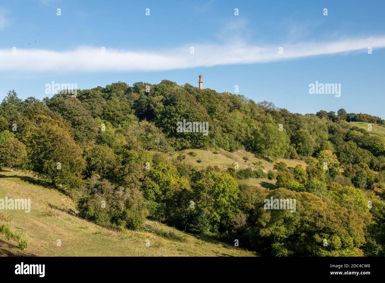 Landscape photo of the Admiral Hood Monument on the Polden Way footpath ...